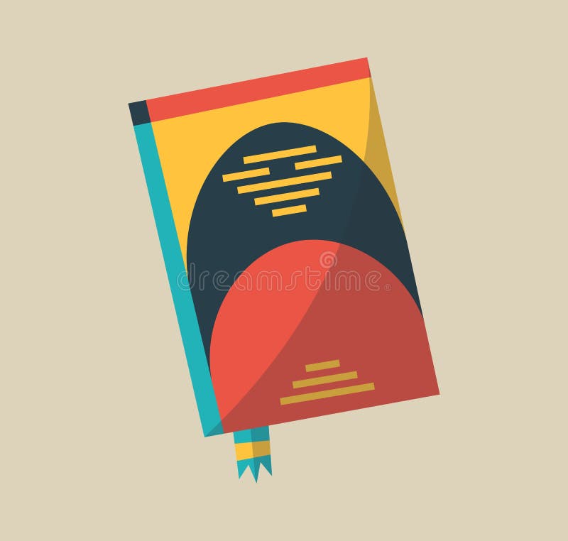 Closed Book with Bookmark. Colorful Book Icon, Vector Illustration ...