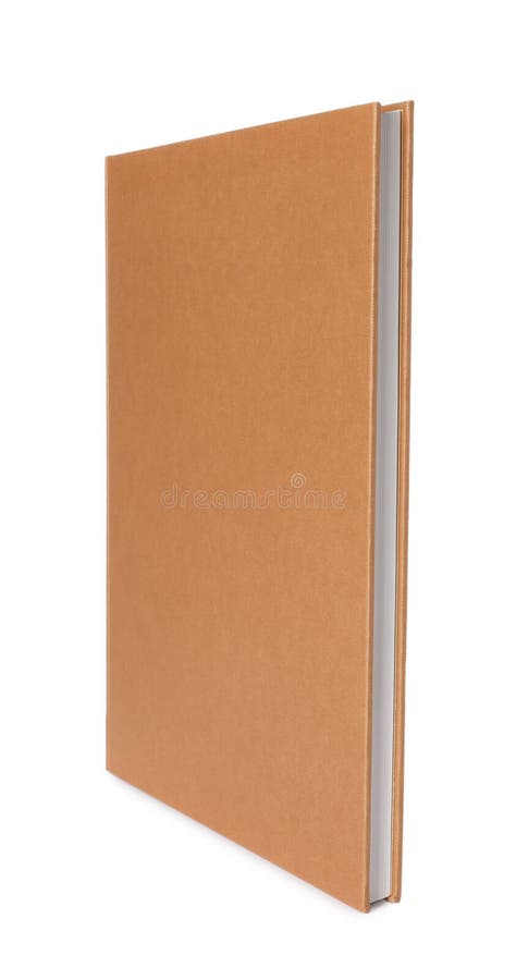 Closed Book with Brown Hard Cover Isolated on White Stock Image - Image ...