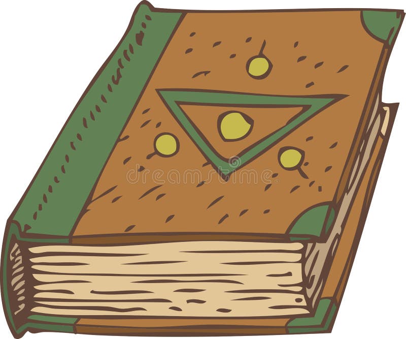 Closed Book with Green and Brown Cover Stock Vector - Illustration of ...