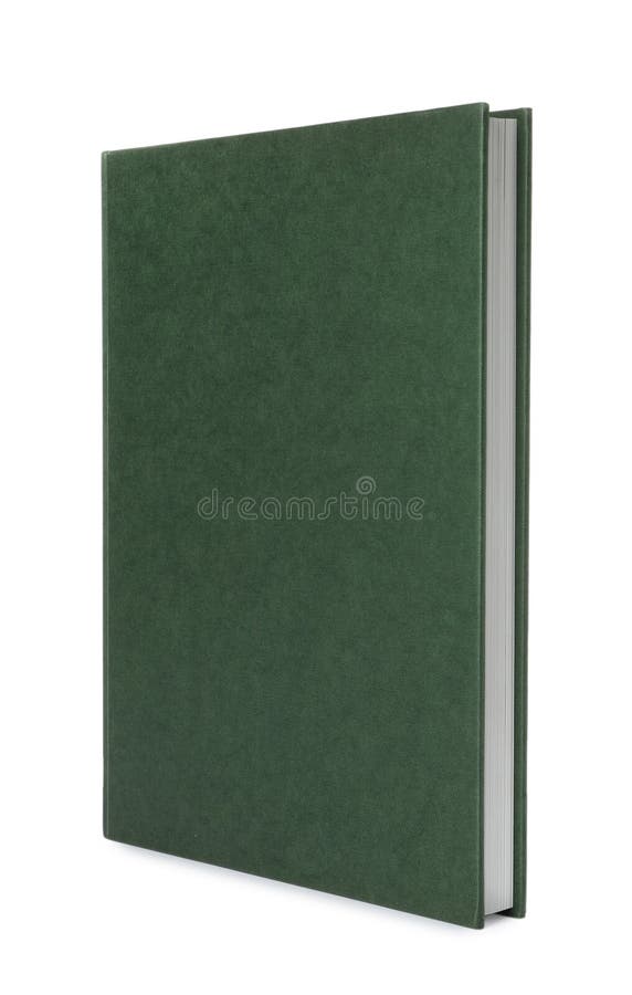 Closed Book with Green Hard Cover Isolated on White Stock Image - Image ...