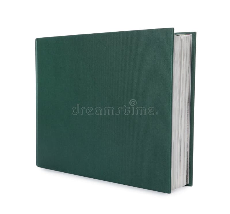 Closed Book with Green Hard Cover Isolated on White Stock Image - Image ...