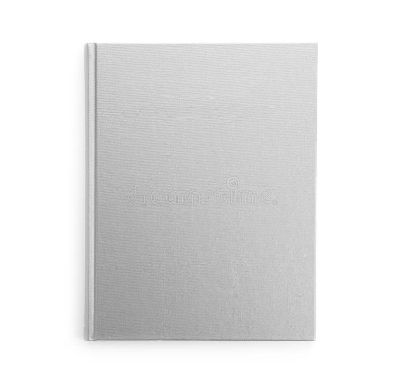 Closed Book with Grey Hard Cover Isolated on White, Top View Stock ...