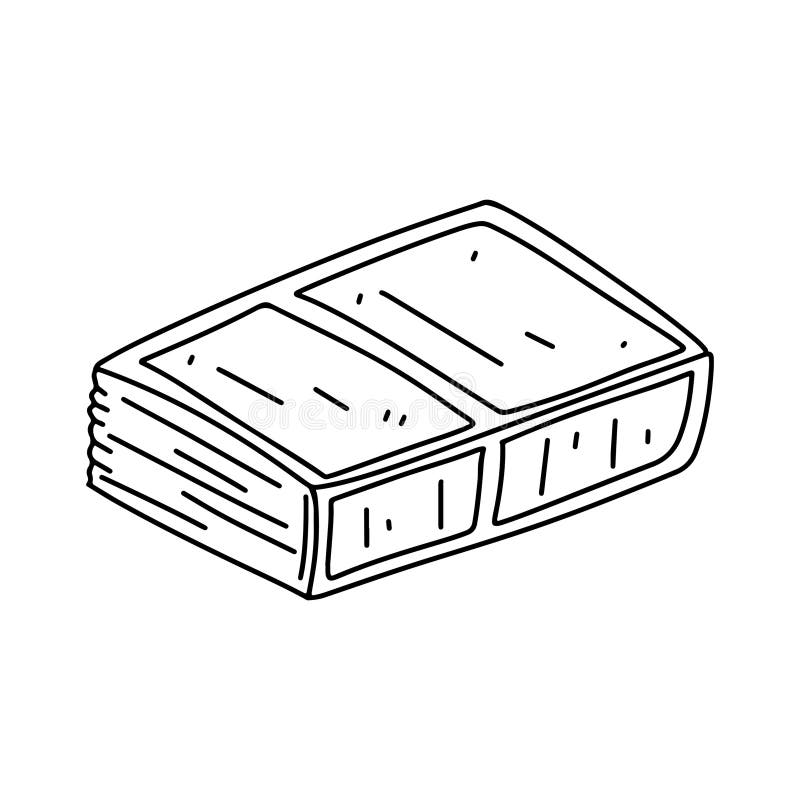 Closed Book in Hand Drawn Doodle Style. Isolated on White. Vector ...