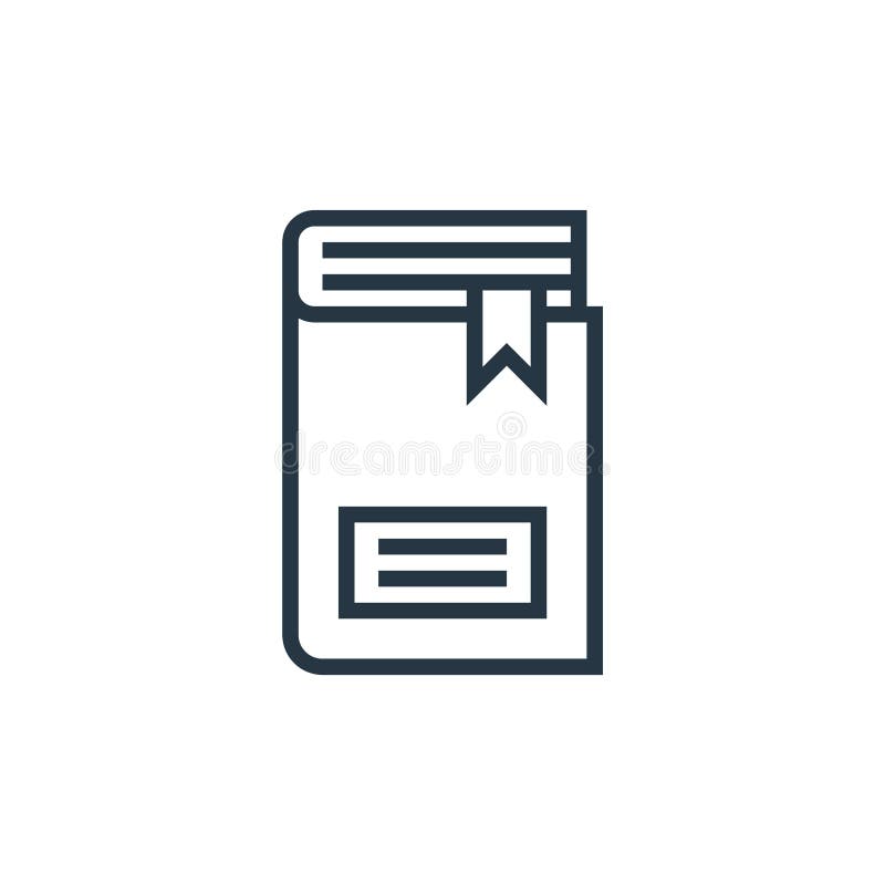 Closed Book Icon Vector from Book and Document Concept. Thin Line ...