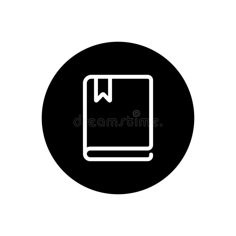 Closed Book Line Icon Vector in Circle Background. Education Library ...