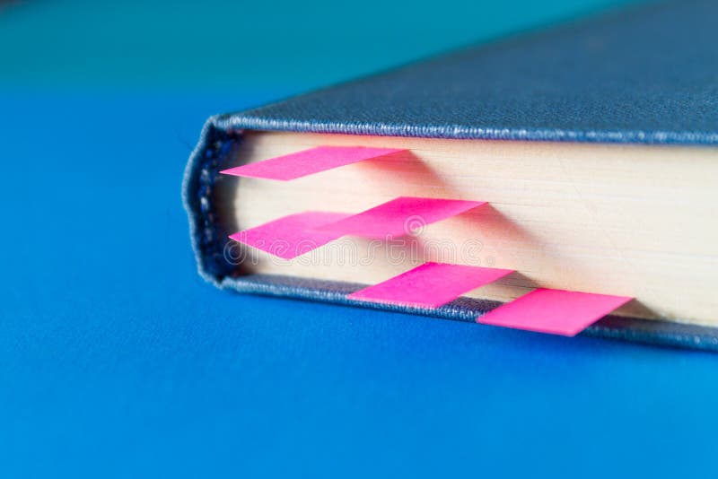 Closed Book with Many Bookmarks Stock Image - Image of literary, paper ...