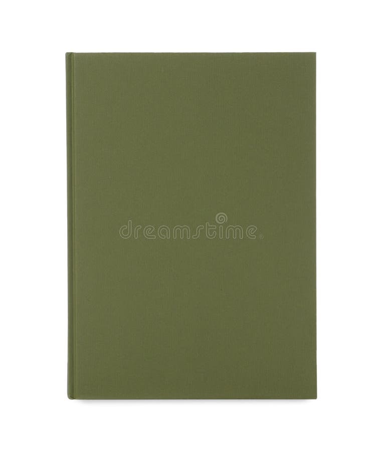 Closed Book with Olive Hard Cover Isolated on White Stock Image - Image ...
