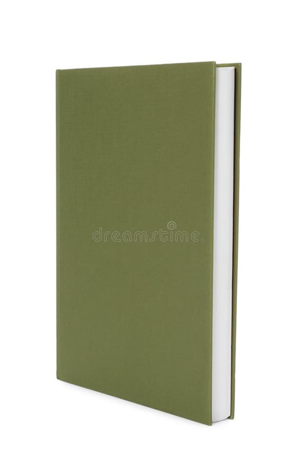 Closed Book with Olive Hard Cover Isolated on White Stock Photo - Image ...