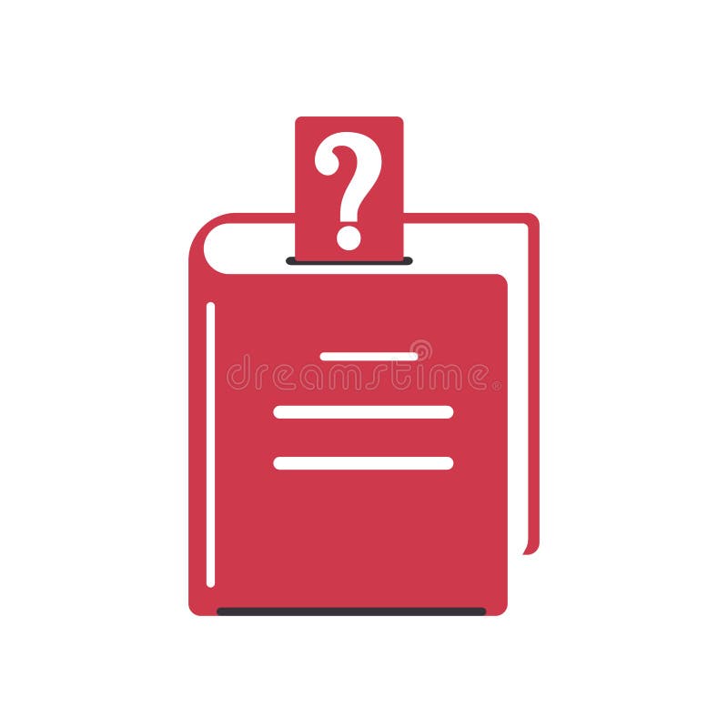 Closed Book Question Mark. Bookmark. Color Icon in Flat Style Stock ...