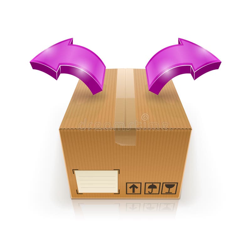 Opened Box with Arrow Outside Stock Vector - Illustration of vector ...