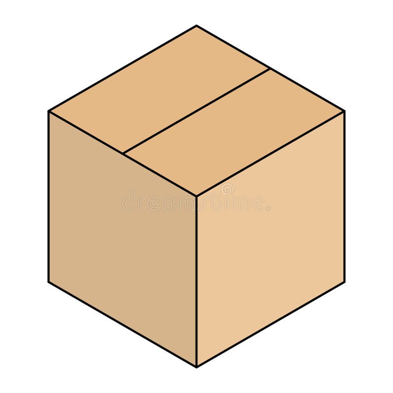 Closed Box Line Drawing Vector Stock Vector - Illustration of outlined ...