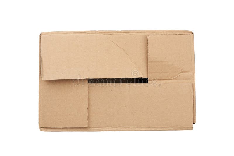 Closed Box Made Of Brown Corrugated Cardboard Isolated On A White ...