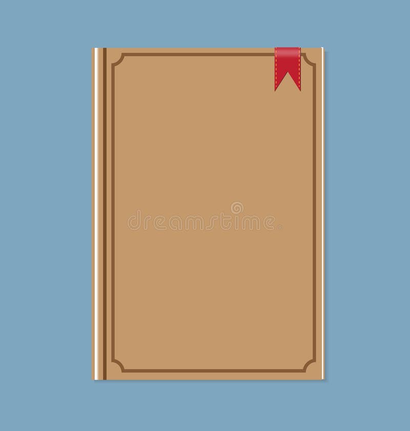Closed Brown Book with Red Ribbon Bookmark Stock Vector - Illustration ...
