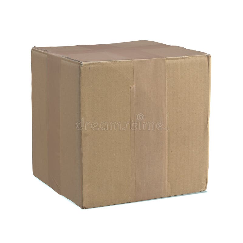 Closed Brown Cardboard Box with Paper Adhesive Tape. Stock Illustration ...