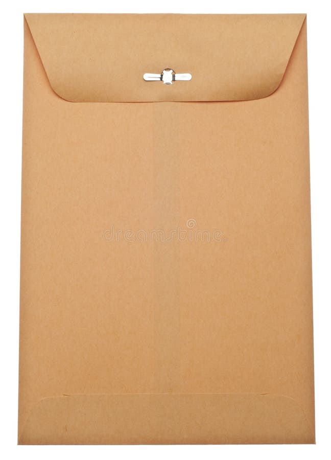 Closed Brown Envelope with Clasp Stock Photo - Image of communication ...