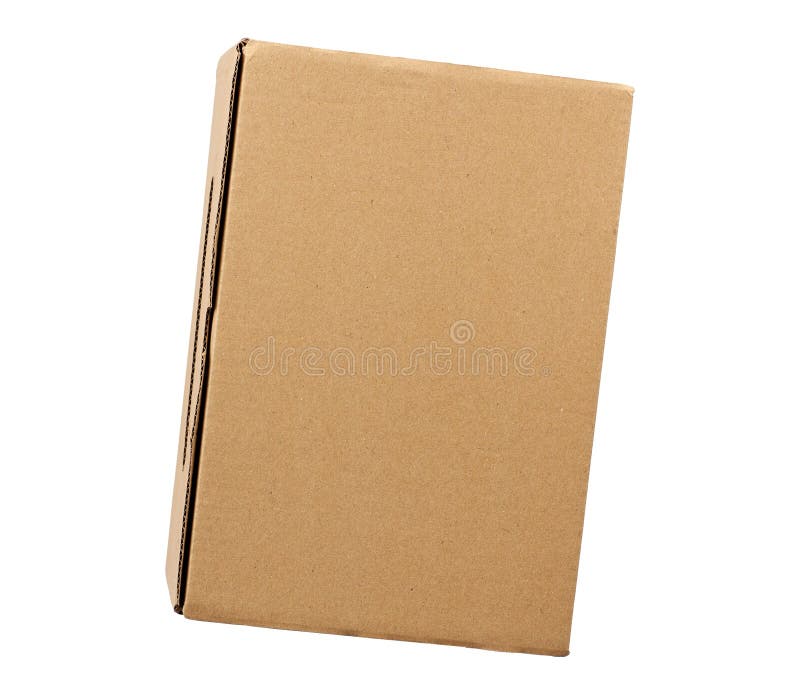 Closed Brown Rectangular Cardboard Box for Transporting Goods Stock ...