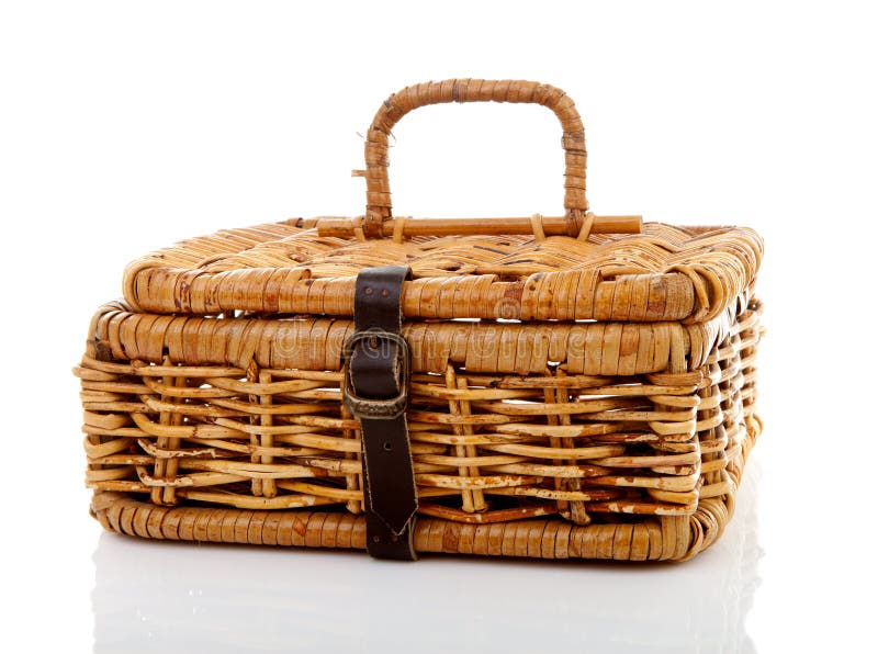 Closed Basket for Picnic Isolated Stock Image - Image of shopping ...
