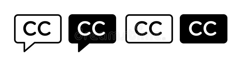 Closed Caption Icon Set. Video Captions and Subtitle Vector Symbol in a ...