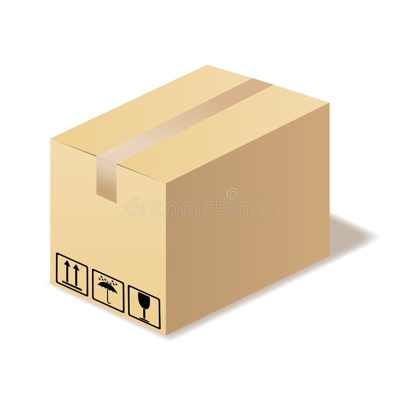 Closed cardboard box . stock vector. Illustration of postman - 30829117