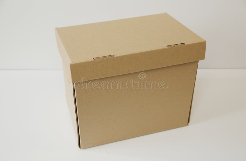 Closed Cardboard Box Isolated on White Background. with Copy Space for ...