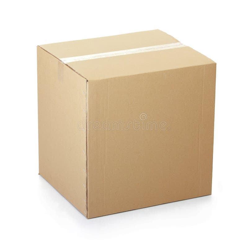 Closed Cardboard Box Taped Up Stock Photo - Image of package, board ...