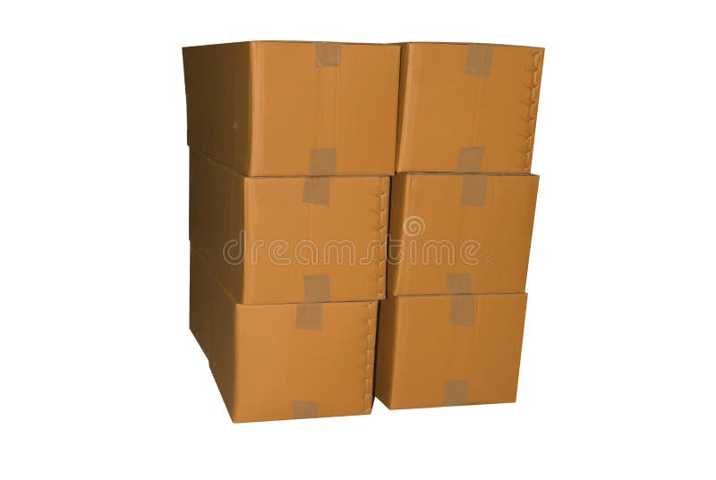 Closed Cardboard Box Taped Up and Isolated on a White Background ...