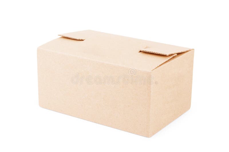 Closed Cardboard Box on a White Background Stock Image - Image of ...