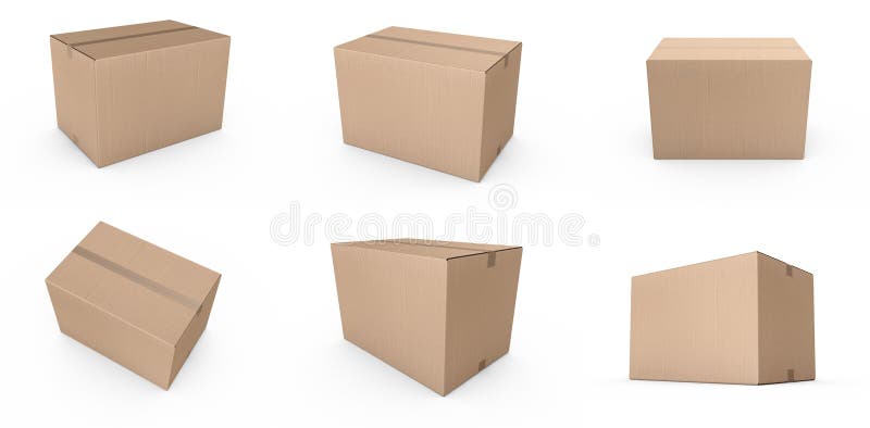 Closed cardboard boxes stock illustration. Illustration of card - 9299921