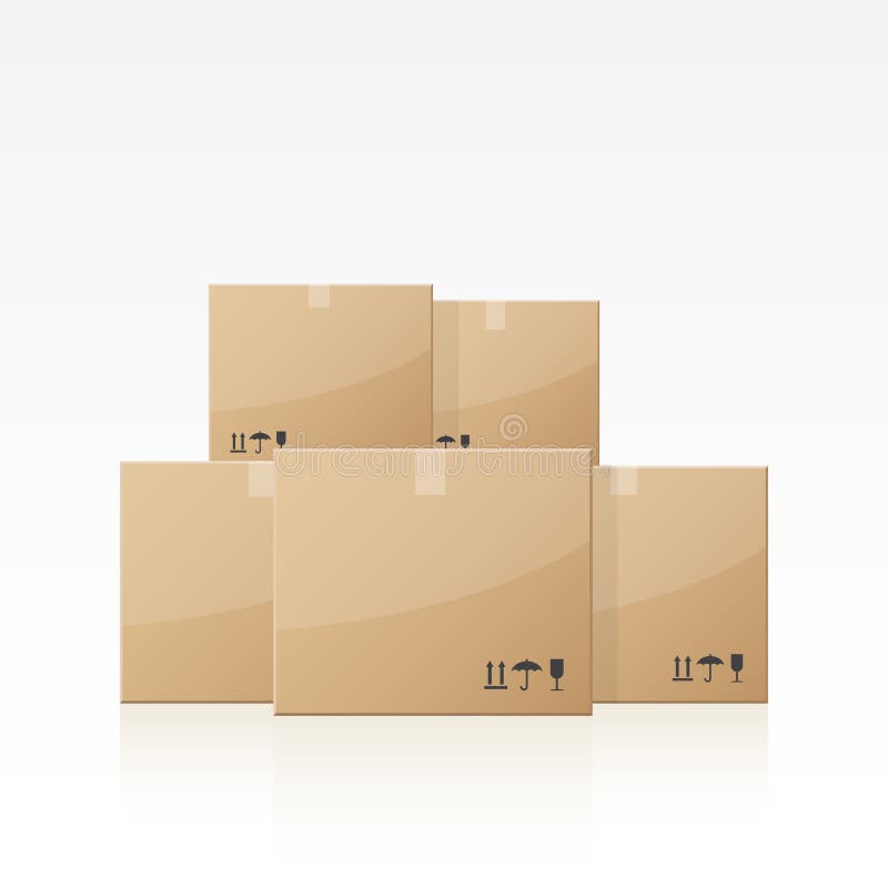 Closed cardboard boxes stock vector. Illustration of send - 99989166