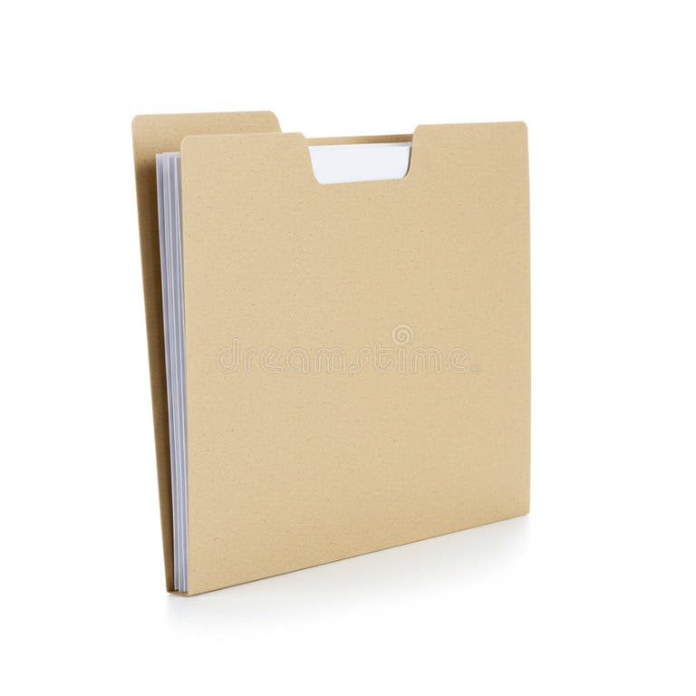 A Closed Cardboard File Folder Stands Upright, Containing a Stack of ...