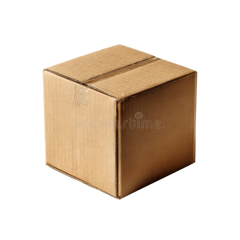 Closed Cardboard Shipping Box Isolated on White Background Stock Image ...