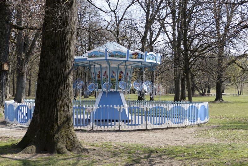 Closed Carousel in Hirschgarten Park in Munich Editorial Photo - Image ...