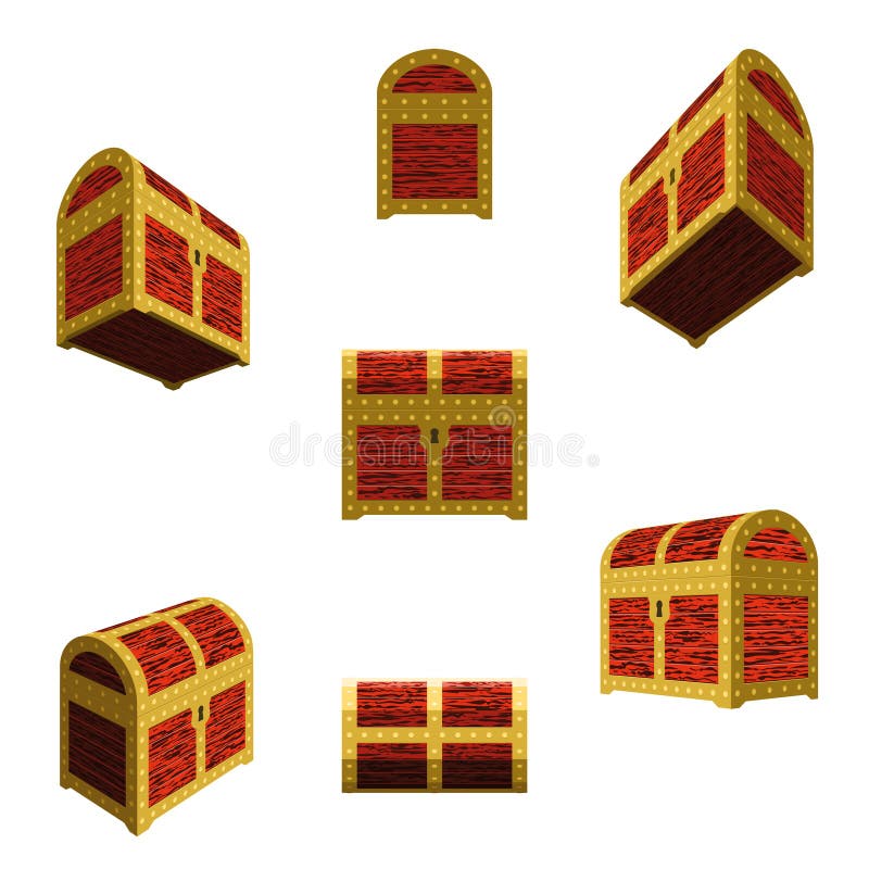 Closed Chest in Different Angles Stock Vector - Illustration of eleven ...