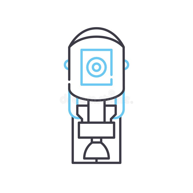 Closed Circuit Camera Line Icon, Outline Symbol, Vector Illustration ...