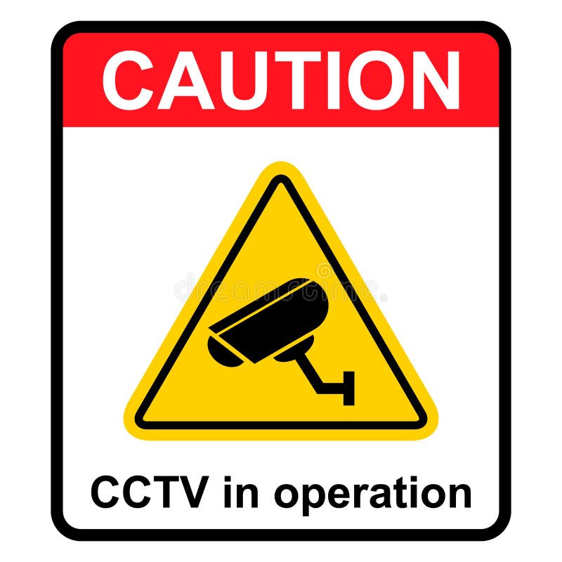 Closed Circuit Television Camera Icon, CCTV Video Protection Alert ...