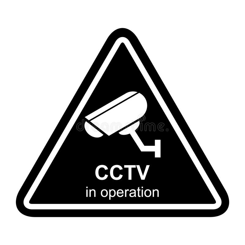 Closed Circuit Television Camera Icon, CCTV Video Protection Alert ...