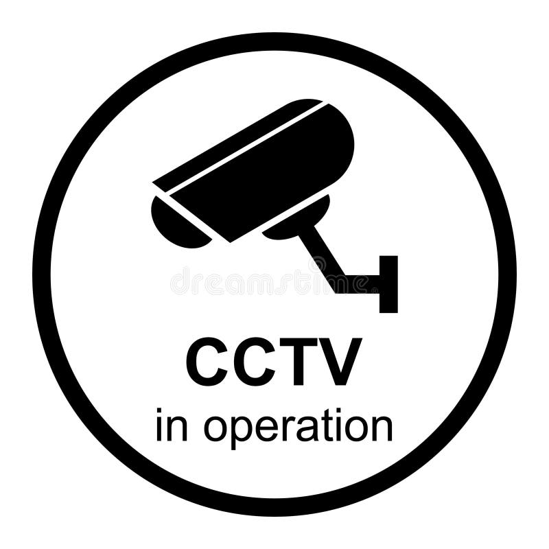 Closed Circuit Television Camera Icon, CCTV Video Protection Alert ...