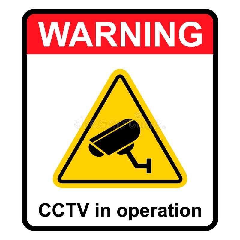 Closed Circuit Television Camera Icon, CCTV Video Protection Alert ...