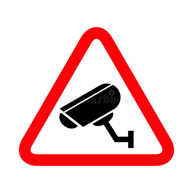 Closed Circuit Television Camera Icon, CCTV Video Protection Alert ...