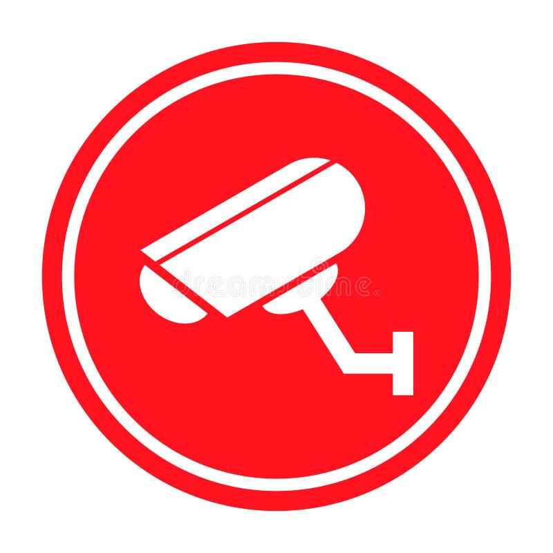 Closed Circuit Television Camera Icon, CCTV Video Protection Alert ...