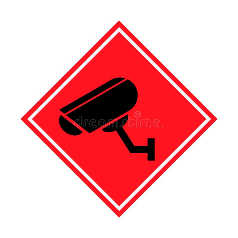 Closed Circuit Television Camera Icon, CCTV Video Protection Alert ...