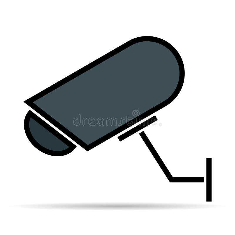 Closed Circuit Television Camera Shadow Icon, CCTV Video Protection ...