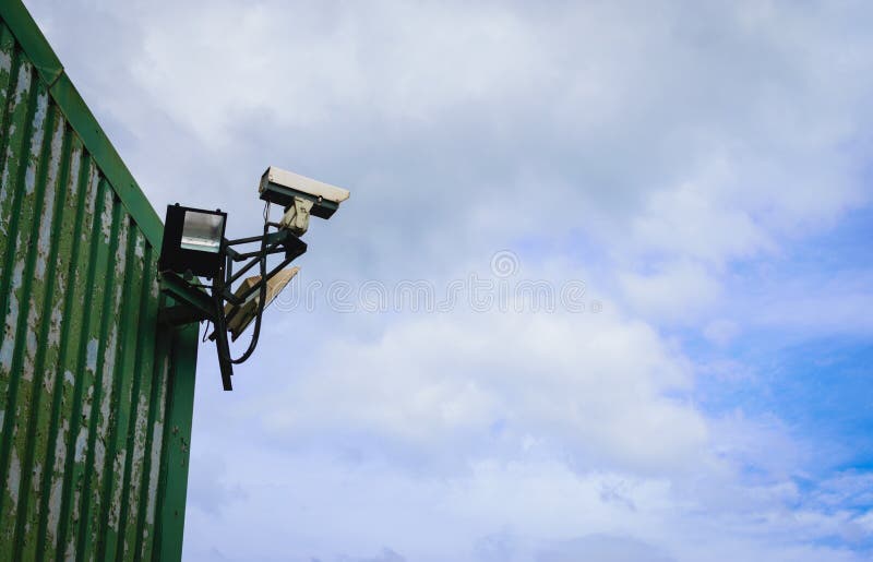 Closed Circuit Camera Multi-angle CCTV System on the Background of a ...