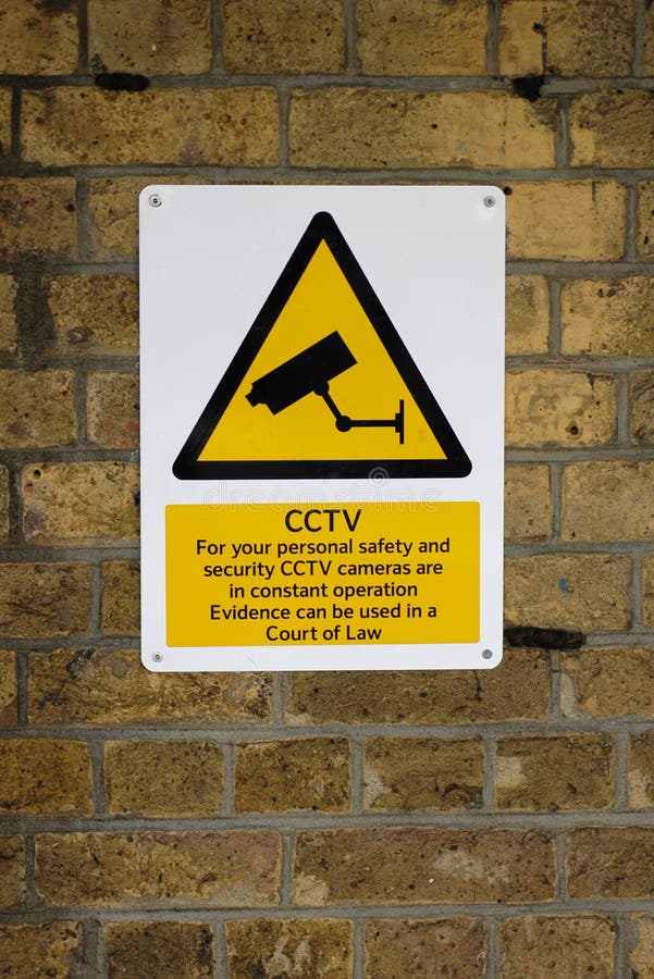 Closed Circuit TV Warning Sign Stock Photo - Image of watch, filming ...