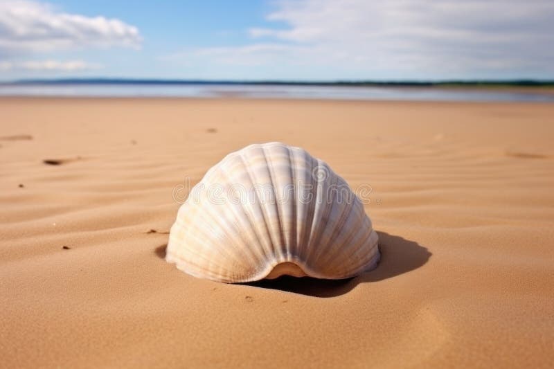 A Closed Shell on a Sandy Beach Stock Photo - Image of generative ...