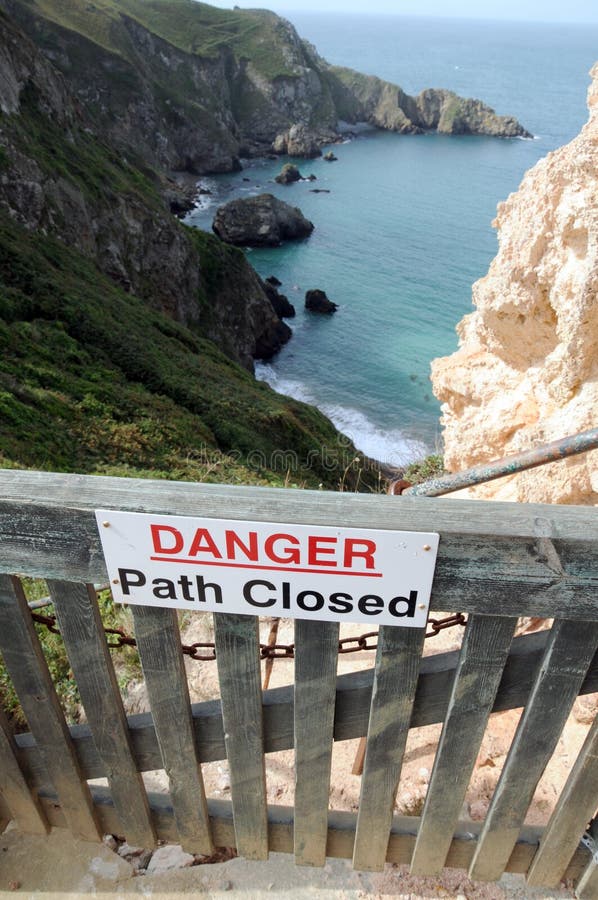 Closed cliff path on Sark stock photo. Image of path - 16349974