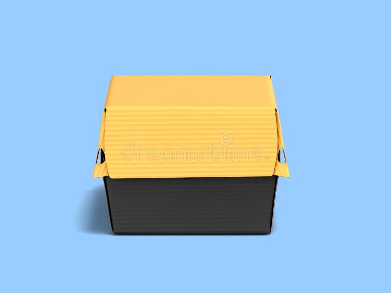 Closed Colored Open Box for Burger Mokup for Food Presentation 3d ...