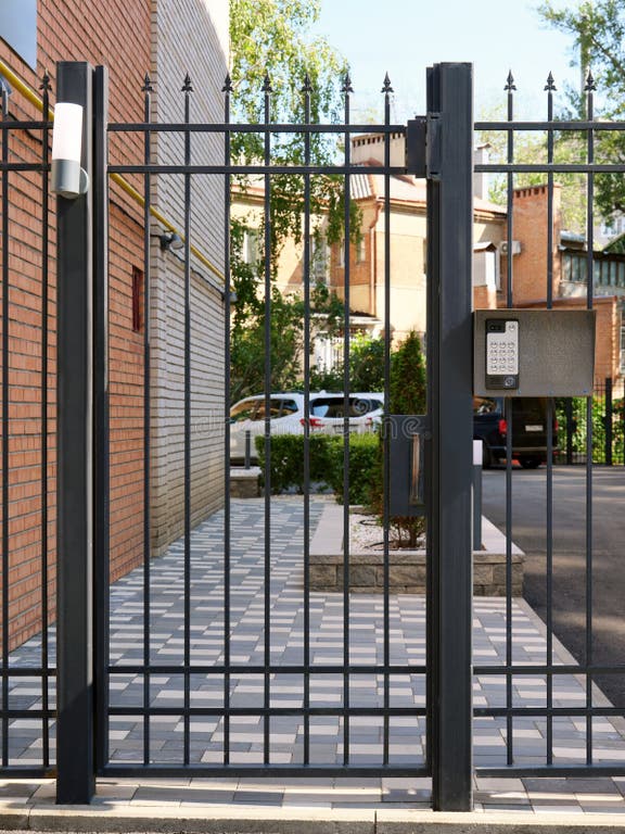 Closed Courtyard of a Residential Building with an Electronic Code Lock ...