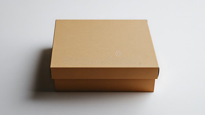 Closed Craft Box with Lid on White Background for Mockups and Product ...