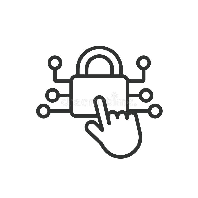 Closed Cyber Access, Icon in Line Design. Closed, Cyber, Access ...